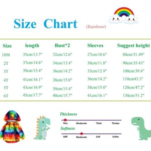 FABRST Toddler Boys Girls Windbreak Kids Fashion Rainbow Hooded Sun Jacket Baby Casual Outwear Fall Winter School Outfits（Rainbow,2T）