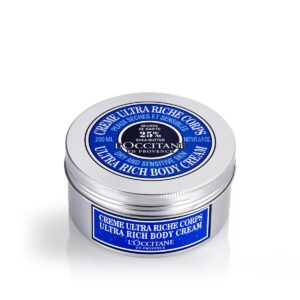 l'occitane ultra rich body cream: nourish, comfort, sensitive skin ages 3+, rich body cream, 25% shea butter