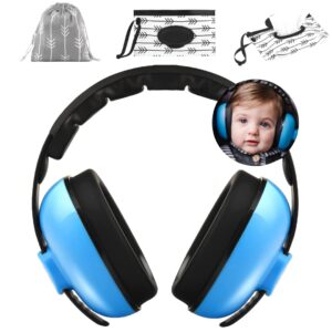 kiki babies infant headphones noise cancelling - baby headphones for noise, for plane, ear muffs protection, noise canceling headphones for babies, for 3-36 months, bonus wipes case & carry bag