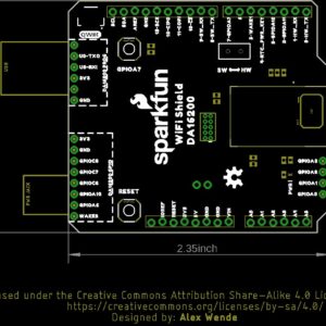 SparkFun Qwiic WiFi Shield - DA16200 -Ultra Low Power IOT WiFi Module -4MB Flash Memory -Qwiic Connector -Internet of Things -RTC Clock -On-Board chip Antenna -Three Ultra Low Power Sleep Modes