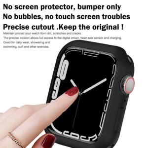 BOTOMALL Compatible with Apple Watch Bumper Case 45mm Series 9 Series 8 Series 7 Soft Flexible TPU Thin Lightweight Protective Cover for iWatch [NO Front Screen Protector]