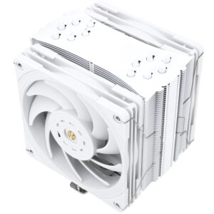 thermalright u120ex rev.4 white cpu air cooler, 6 heat pipes, dual 120mm tl-b12w extrem pwm fan, aluminium heatsink cover aghp technology, for amd am4/intel lga 1150/1151/1155/1156/1200/2011/2066