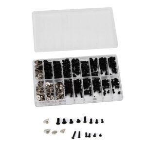 360pcs computer screws kit, laptop alloy steel micro cross screw assortment set m2 m2.5 m3 fasteners black silver for chassis power supply motherboard hard drive diy repair