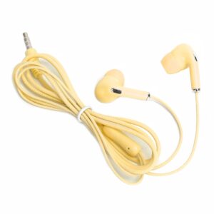 TQKLSM Wired Earbud Headphone 3.5mm Sports Earphone Universal HiFi Music Bass Earbud Headphone with Mic(Geel)