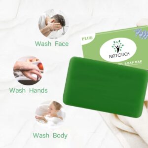 Natouch Antifungal Soap, Upgrade Natural Tea Tree Oil Body Soap Bar, Help Jock Itch, Ringworm, Athlete's Foot, Body Odor, Skin Irritations With Natural Tea Tree Oil, Eucalyptus Oil, and Lavender Oil