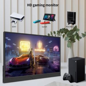 4K Portable Monitor, YGG 15.6 "UHD 3840*2160 External Display, Mini HDMI USB-C Portable Computer Monitor, 100% sRGB Gaming Monitor, HDR External Second Screen Monitor For Laptop Xbox Nintendo Switch