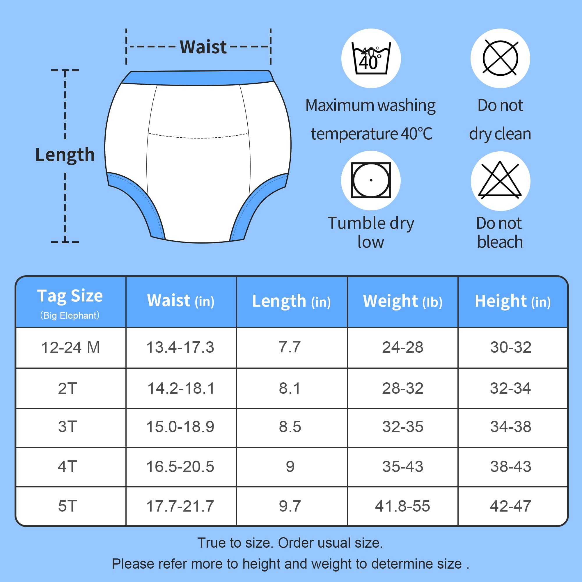 BIG ELEPHANT Toddler Potty Training Underwear - Baby Boys Cotton Toilet Training Pants 10 Pack, 4T