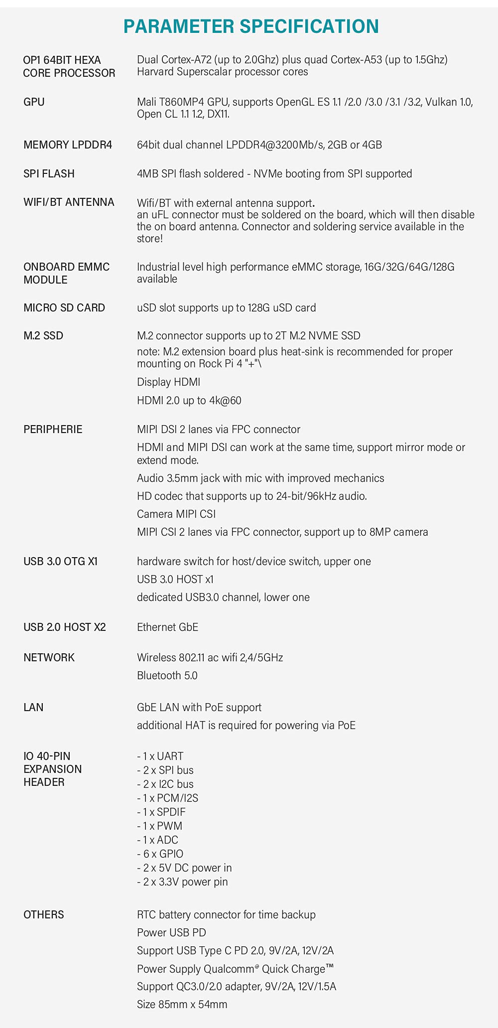 Rock Pi 4 Plus Rockchip RK3399(OP1) Single Board Computer LPDDR4 2GB with WiFi 5 and Bluetooth 5.0 Support Twister OS (2GB RAM+16GB eMMC)