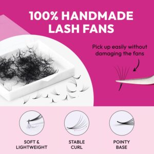 Eyesy Lash 500 Promade Fans - 5D 0.07 Size 13mm Curl CC - Premade Lash Fans for Eyelash Extensions Fluffy Volume Lashes Handmade Promades Eyelash Fans Loose Pre Made Fans Lash Extensions