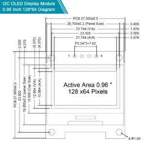 Weewooday 5 Pieces 0.96 Inch OLED Module 12864 128x64 Driver IIC I2C Serial Self-Luminous Display Board Compatible with Arduino/Raspberry PI（White）