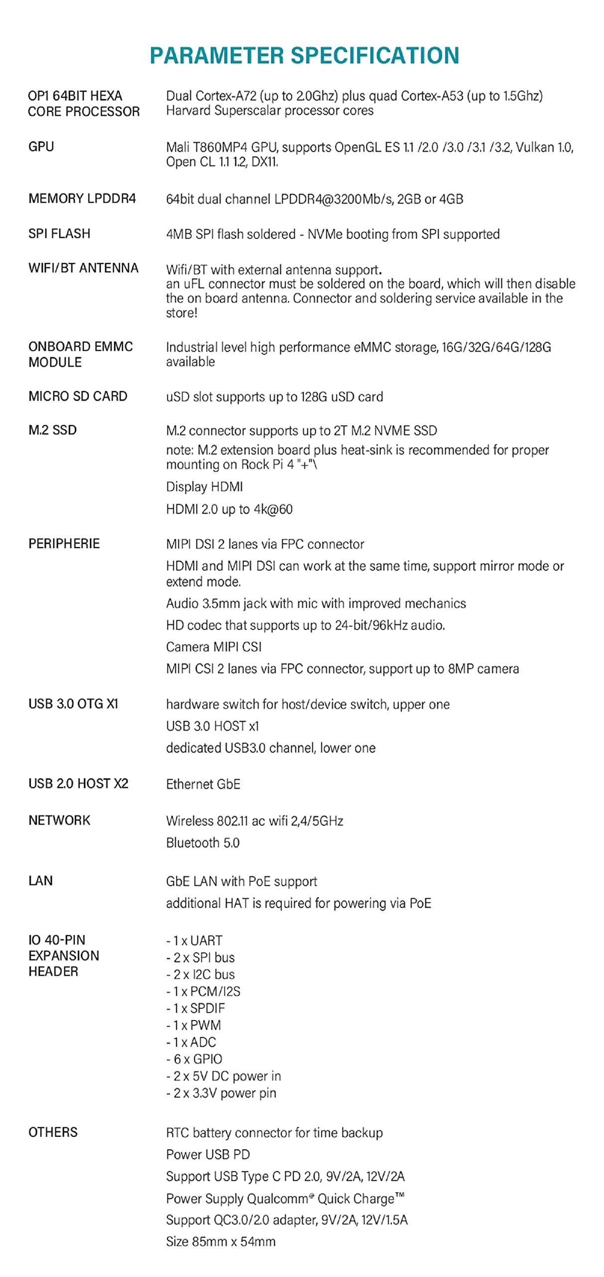 Rock Pi 4 Plus Rockchip RK3399(OP1) Single Board Computer LPDDR4 2GB with WiFi 5 and Bluetooth 5.0 Support Twister OS (2GB RAM+16GB eMMC)