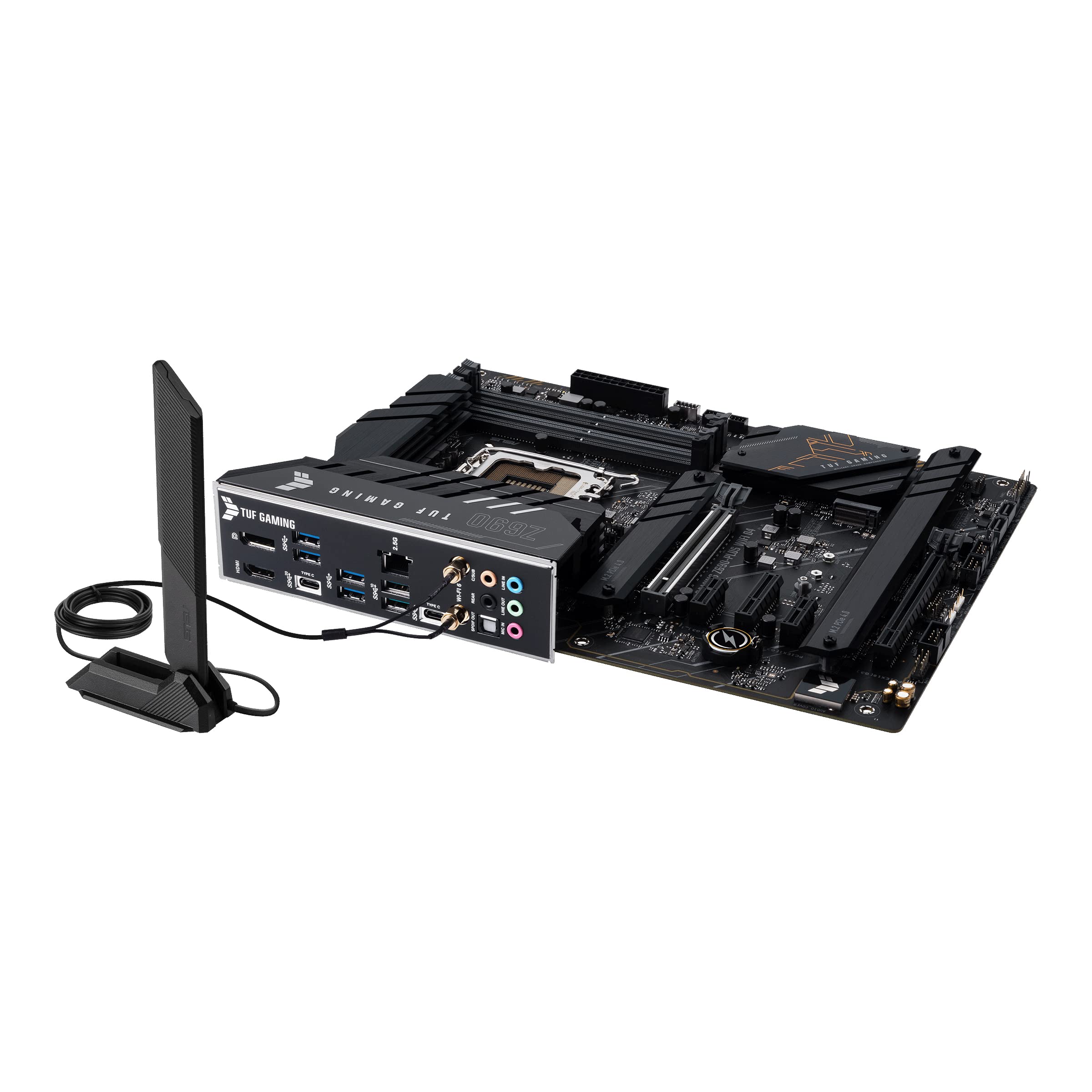 ASUS TUF Gaming Z690-PLUS WiFi D4 LGA 1700 ATX Motherboard, 15 DrMOS, PCIe 5.0, DDR4 RAM, Four M.2 Slots, Intel WiFi 6, Front USB 3.2 Gen 2 Type-C, Thunderbolt 4 Support and RGB Lighting