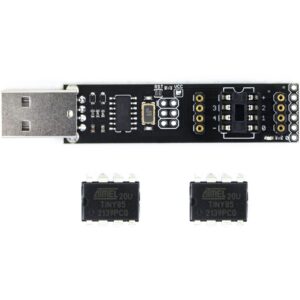 tiny avr programmer black and 2pcs attiny85-20pu chips