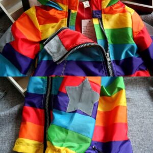 FABRST Toddler Boys Girls Windbreak Kids Fashion Rainbow Hooded Sun Jacket Baby Casual Outwear Fall Winter School Outfits（Rainbow,2T）