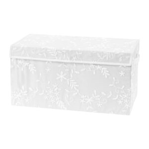 sweet jojo designs white floral vintage lace girl small fabric toy bin storage box chest for baby nursery or kids room - solid luxurious elegant princess boho shabby chic luxury glam flower high end