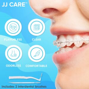 JJ CARE Orthodontic Wax (Pack of 6), Braces Wax, Dental Wax, Wax for Braces, Dental Wax Braces, Ortho Wax Comes with Applicator for Orthodontic Wax & 2 pcs. Interdental Brush