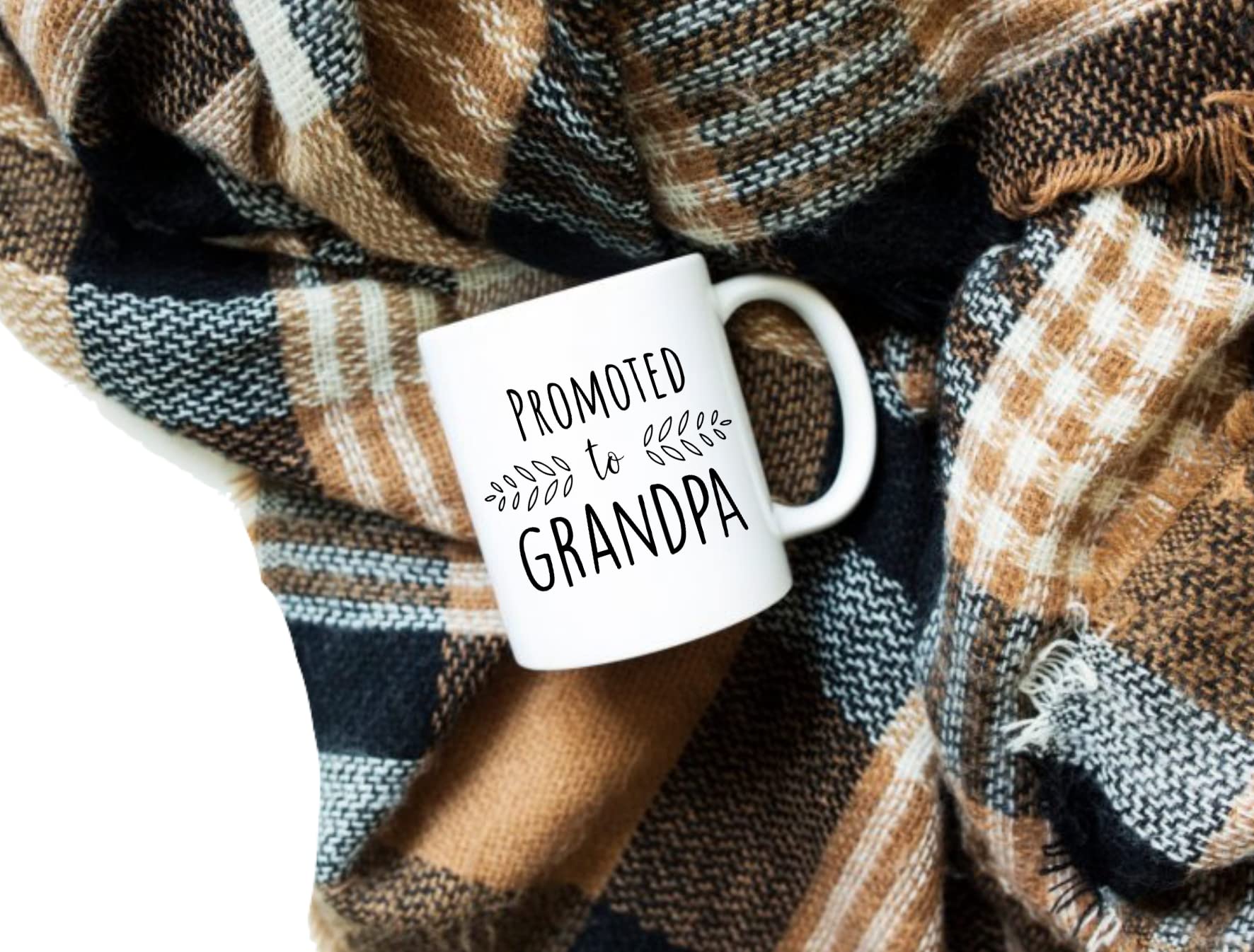 Pregnancy Announcement For Grandparents Coffee Mugs - Grandma To Be & Grandpa to Be 11 oz Mugs - Great Pregnancy Reveal Idea For Baby Announcement - Mug Set - Promoted to Grandma & Grandpa