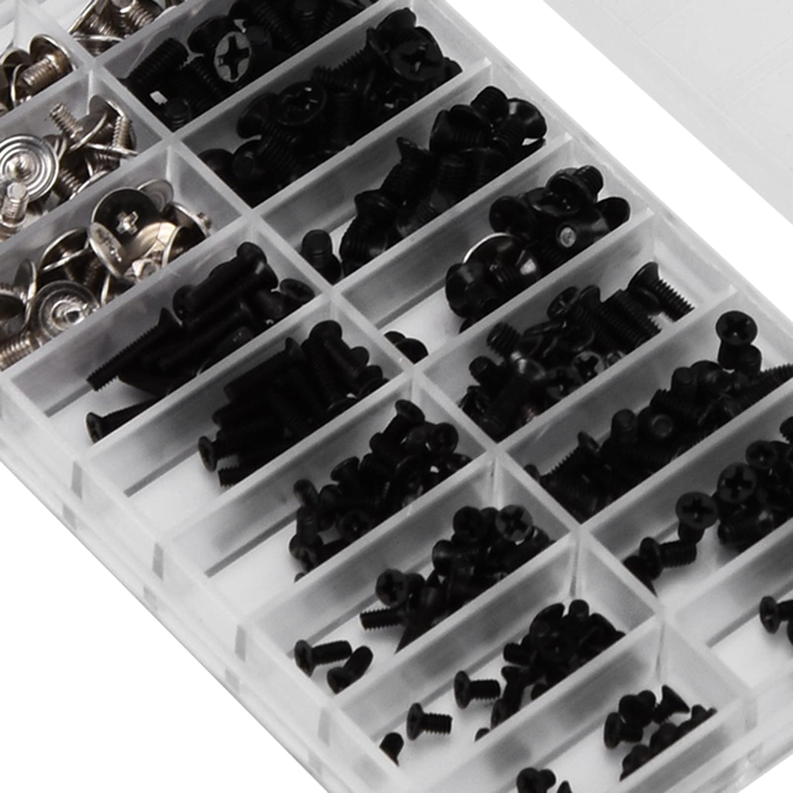 360Pcs Computer Screws Kit, Laptop Alloy Steel Micro Cross Screw Assortment Set M2 M2.5 M3 Fasteners Black Silver for Chassis Power Supply Motherboard Hard Drive DIY Repair