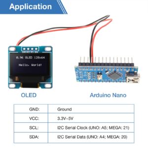 Weewooday 5 Pieces 0.96 Inch OLED Module 12864 128x64 Driver IIC I2C Serial Self-Luminous Display Board Compatible with Arduino/Raspberry PI（White）