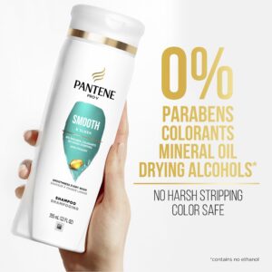 Pantene Shampoo with Frizz Control, Smooth & Sleek, Safe for Color-Treated Hair, 355 mL