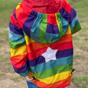 FABRST Toddler Boys Girls Windbreak Kids Fashion Rainbow Hooded Sun Jacket Baby Casual Outwear Fall Winter School Outfits（Rainbow,2T）