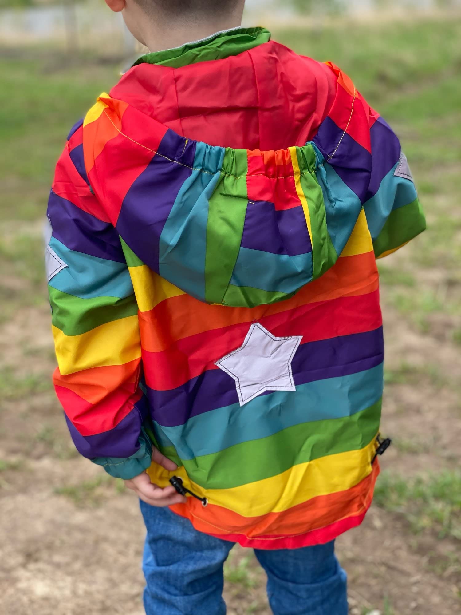 FABRST Toddler Boys Girls Windbreak Kids Fashion Rainbow Hooded Sun Jacket Baby Casual Outwear Fall Winter School Outfits（Rainbow,2T）