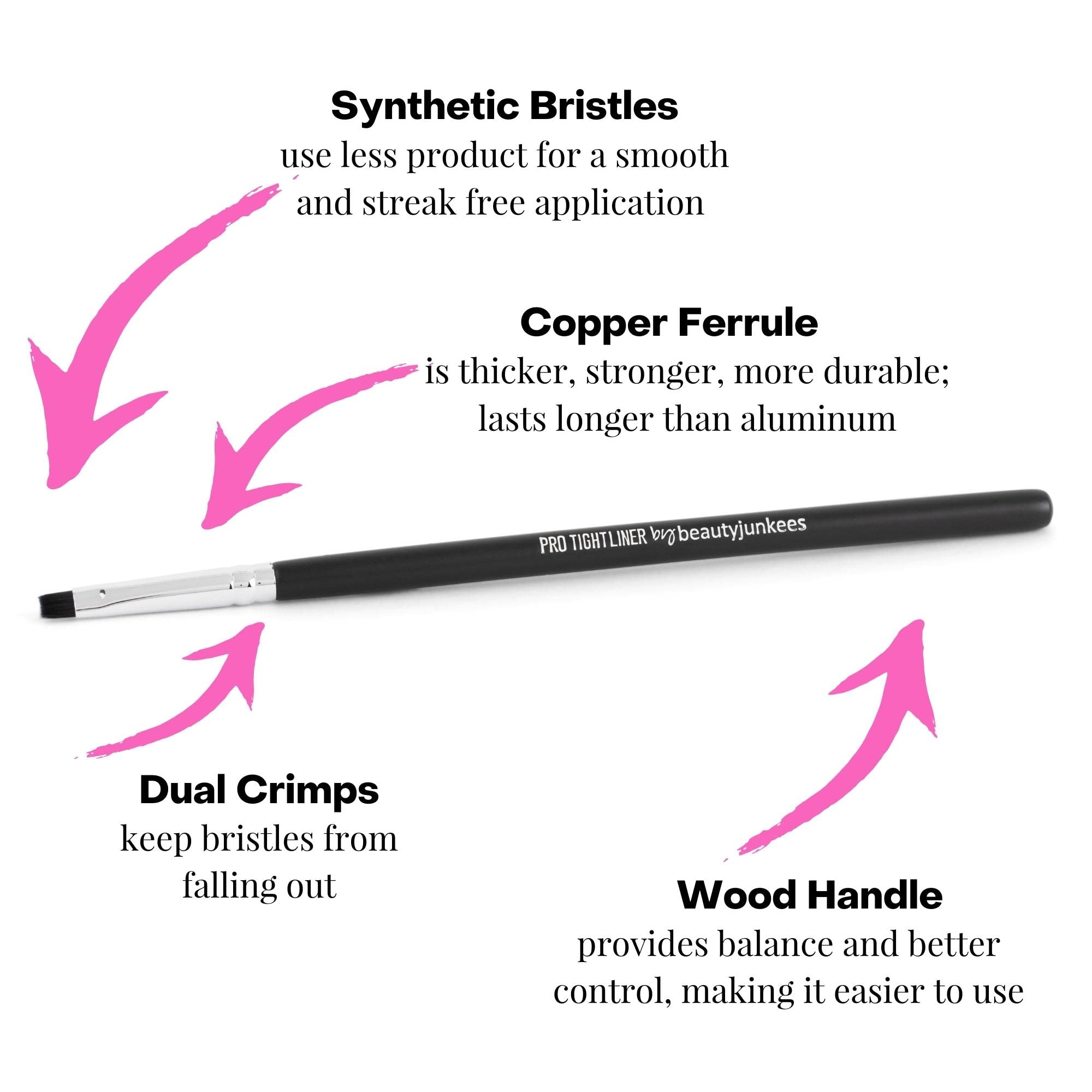 Flat Eyeliner Brush Definer Brush – Pro Tight Eye Liner Brush Thin, Gel Eyeliner Brush, Small Fine Makeup Brush for Eyeliner, Tool Applicator for Gel Liquid Powder Cake Cream