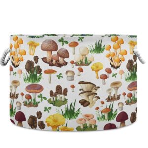 visesunny mushroom seamless pattern laundry baskets fabric storage bin storage box collapsible storage basket toy clothes shelves basket for bathroom,bedroom,nursery,closet,office