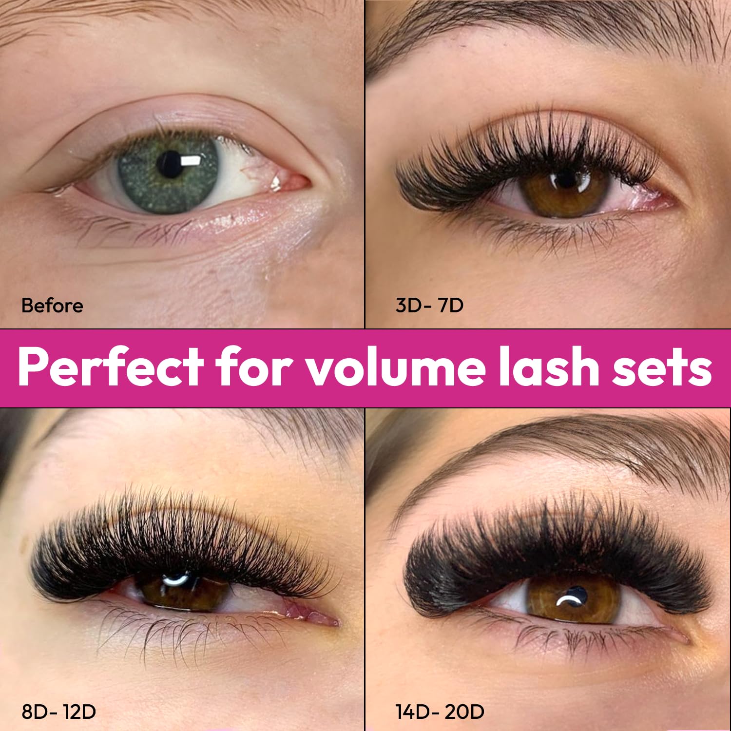 Eyesy Lash 500 Promade Fans - 5D 0.07 Size 13mm Curl CC - Premade Lash Fans for Eyelash Extensions Fluffy Volume Lashes Handmade Promades Eyelash Fans Loose Pre Made Fans Lash Extensions