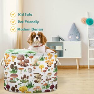 visesunny Mushroom Seamless Pattern Laundry Baskets Fabric Storage Bin Storage Box Collapsible Storage Basket Toy Clothes Shelves Basket for Bathroom,Bedroom,Nursery,Closet,Office