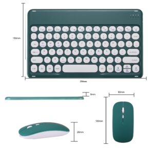 Ultra Slim Retro Bluetooth Keyboard and Mouse Combo,Compact Rechargeable Wireless Keyboard and Mouse for iPad,iPad Mini,iPad Air iPad Pro,iPhone,Windows Android Tablet Smartphone (Black)