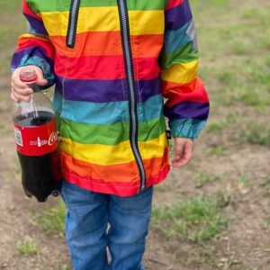 FABRST Toddler Boys Girls Windbreak Kids Fashion Rainbow Hooded Sun Jacket Baby Casual Outwear Fall Winter School Outfits（Rainbow,2T）