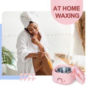 Waxing Kit Wax Warmer Hair Removal, with Hard Wax Beans, Adjustable Temperature for All Wax/Hair Types, Eyebrow, Facial, Body, Bikini, Brazilian, Full Body At Home Waxing Painless