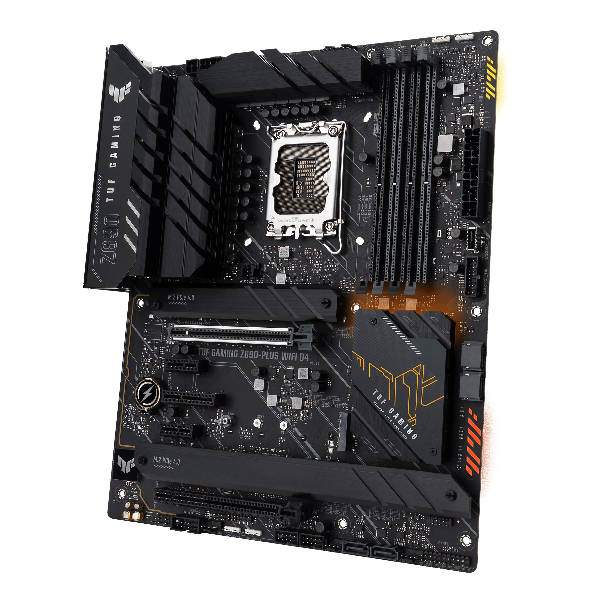 ASUS TUF Gaming Z690-PLUS WiFi D4 LGA 1700 ATX Motherboard, 15 DrMOS, PCIe 5.0, DDR4 RAM, Four M.2 Slots, Intel WiFi 6, Front USB 3.2 Gen 2 Type-C, Thunderbolt 4 Support and RGB Lighting