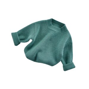 creugole winter unisex baby toddler boy girl pullover sweater long sleeve solid warm oversized knit sweater kids (dark green, 4t)