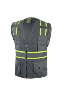 cal pacific grey two tones safety vest,with multi-pocket tool (2x)