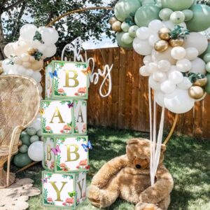 Baby Shower Decorations for Girl Sage Green Baby Block Box with Letters for Baby Shower Decor Neutral Baby Gender Reveal Decorations with 3D Butterfly