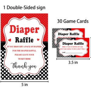 Diaper Raffle Baby Shower Game, 1 Standing Sign and 50 Tickets, Wave point Theme Gender Neutral For Boys or Girls, Bring A Pack of Diapers for Mom-To-Be, (033)