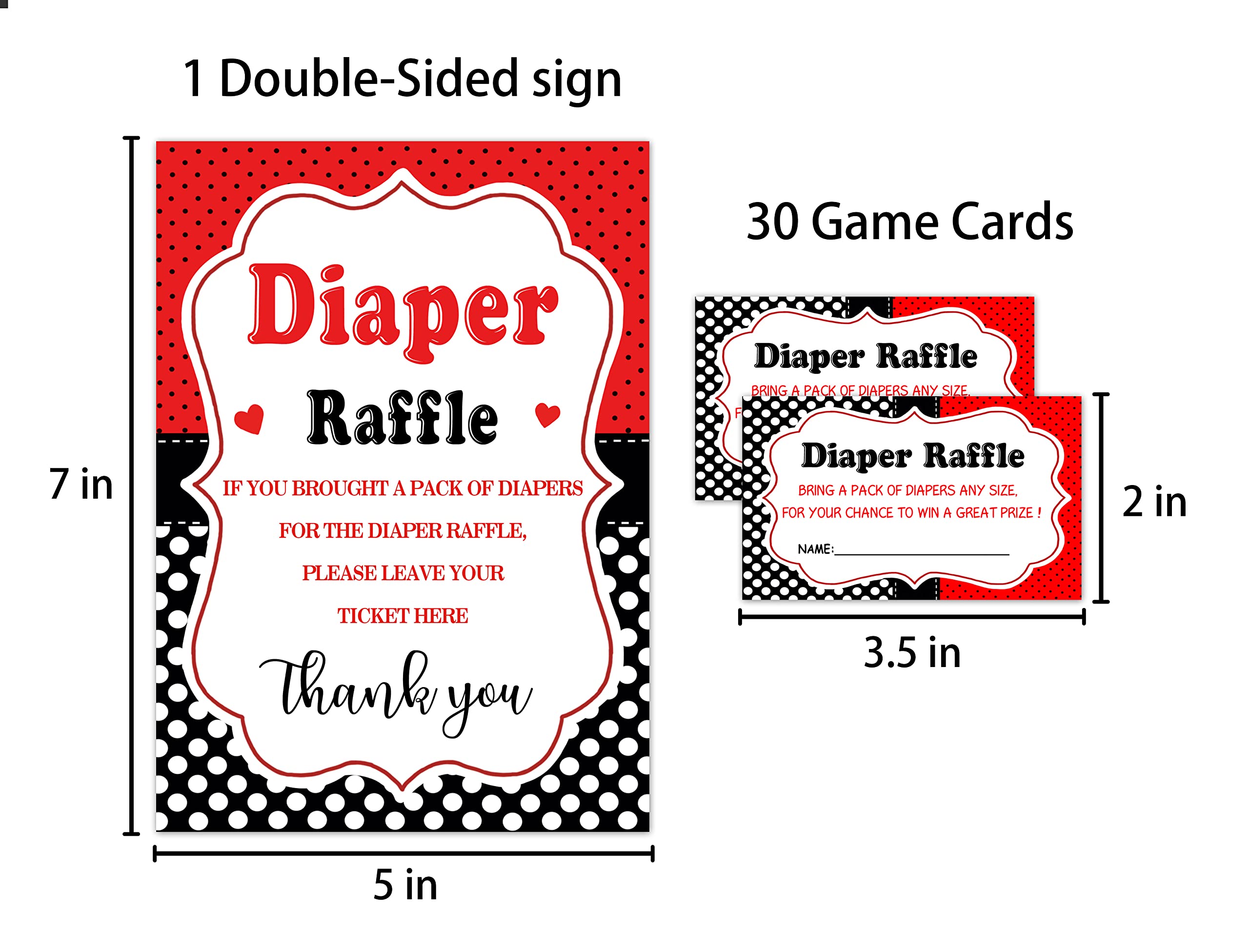 Diaper Raffle Baby Shower Game, 1 Standing Sign and 50 Tickets, Wave point Theme Gender Neutral For Boys or Girls, Bring A Pack of Diapers for Mom-To-Be, (033)