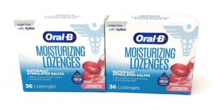 oral-b moisturizing lozenges for dry mouth, refreshing watermelon 36 ct (pack of 2)