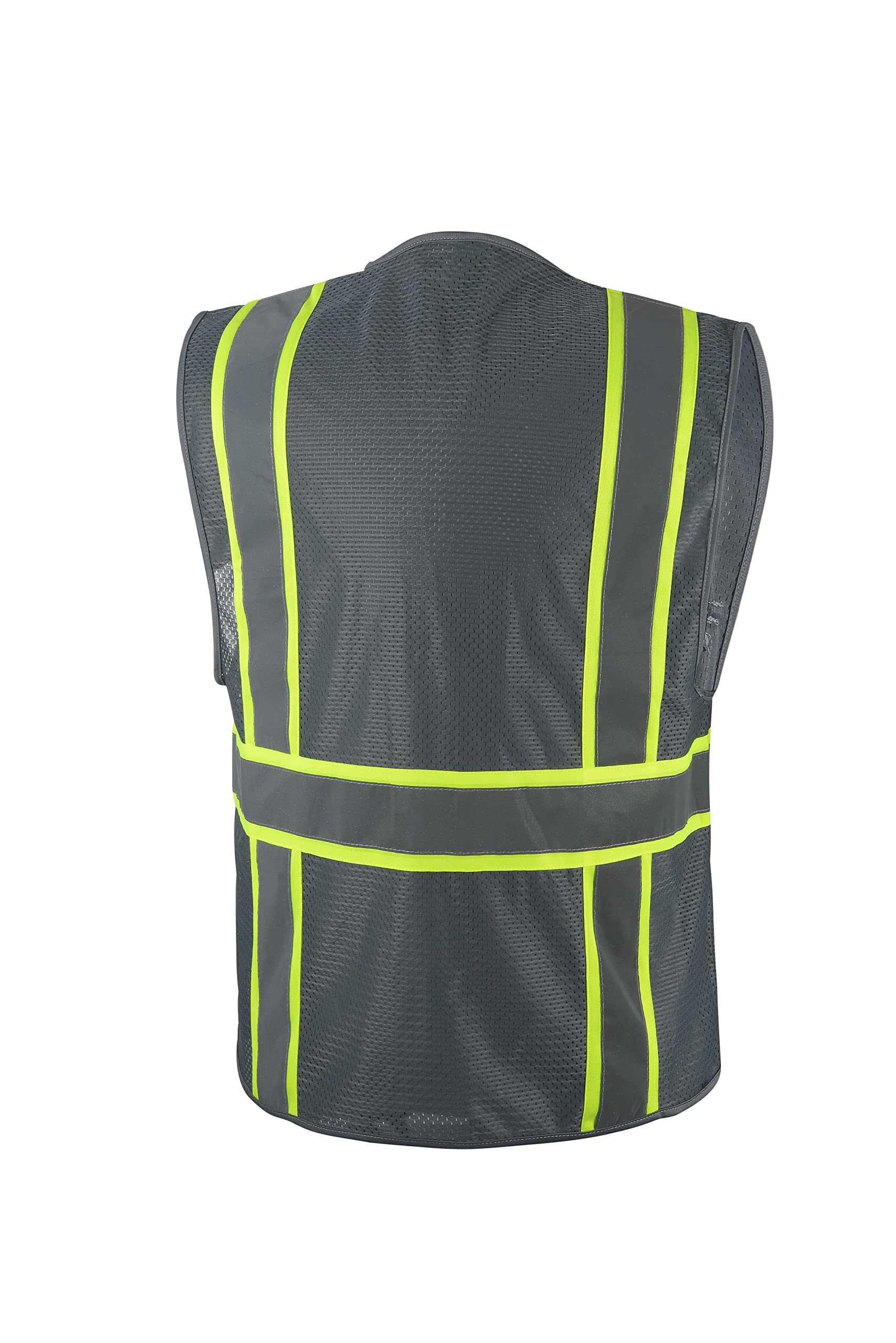 CAL PACIFIC Grey Two Tones Safety Vest,With Multi-Pocket Tool (2X)