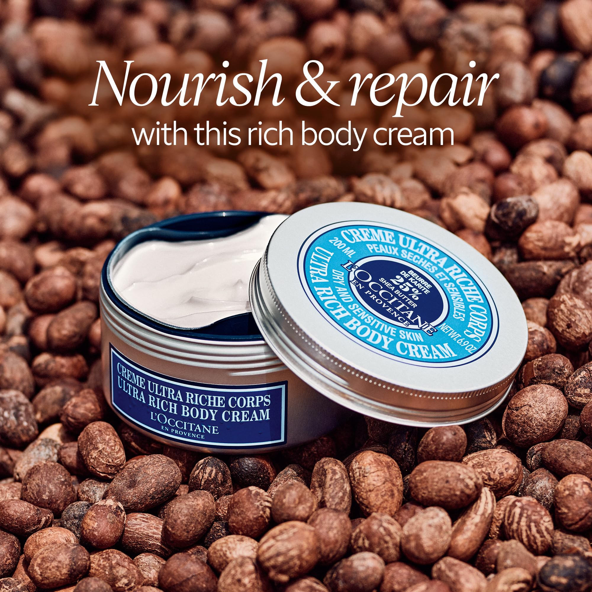 L'OCCITANE Ultra Rich Body Cream: Nourish, Comfort, Sensitive skin ages 3+, Rich Body Cream, 25% Shea Butter