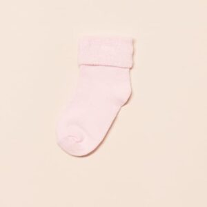 Amazon Essentials Unisex Babies' Cotton Turn Cuff Socks, 6 Pairs, Pink/White, 0-6 Months