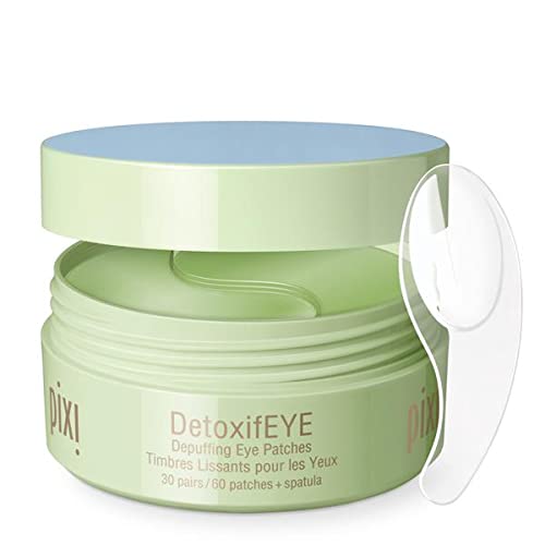 Pixi DetoxifEYE Depuffing Hydrogel Under-Eye Patches, Hyaluronic Acid, Gold & Caffeine Eye Patches For Under Eyes, Hydrate Eye Area, 30 pairs, 60 Patches