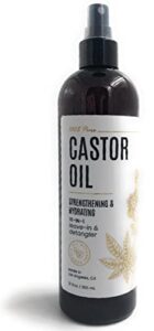 custom nature 100% pure castor oil strengthening & hydrating 10-in-1 leave in & detangler - 12 fl. oz.