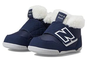 new balance baby boys new-b boot v1 hook and loop sneaker, natural indigo/rain cloud/sea salt, 4 wide infant