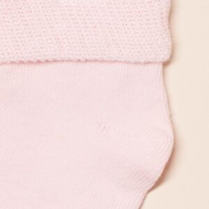 Amazon Essentials Unisex Babies' Cotton Turn Cuff Socks, 6 Pairs, Pink/White, 0-6 Months