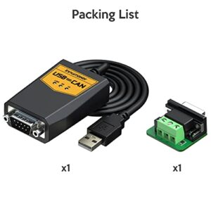 USB to CAN Converter Cable for Raspberry Pi5/4/Pi3B+/Pi3/Pi Zero(W)/Jetson Nano/Tinker Board and Any Single Board Computer Support Windows Linux Mac OS Android Venus OS