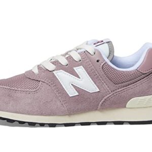 New Balance Girls 574 V1 Disc Lace-Up Sneaker, Lilac Chalk/Sea Salt, 5 Big Kid