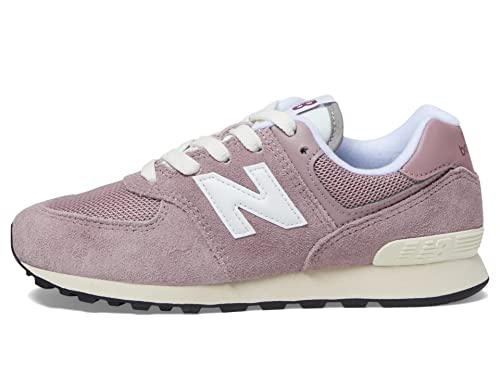 New Balance Girls 574 V1 Disc Lace-Up Sneaker, Lilac Chalk/Sea Salt, 5 Big Kid